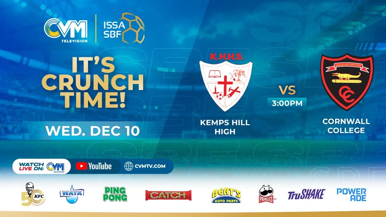 Kemps Hill High faces Cornwall College | ISSA Football | CVM Television ...