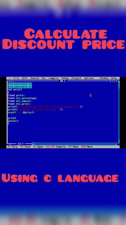 Calculate discount price #clanguage #shorts - YouTube