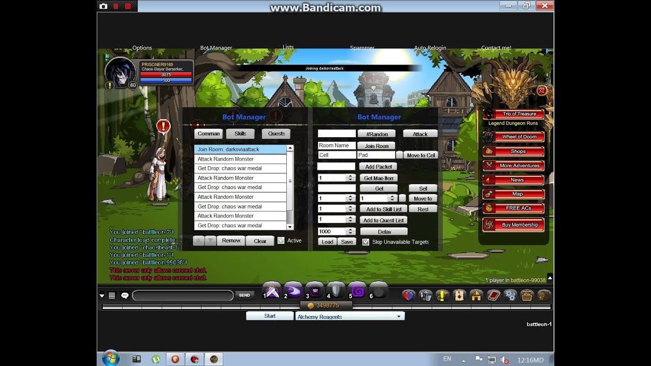 AQW : How to get chaos war medal with Le Bot 8.4 - YouTube