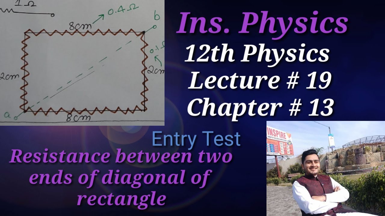 Resistance between two ends of diagonal of rectangle | Ins. Physics ...