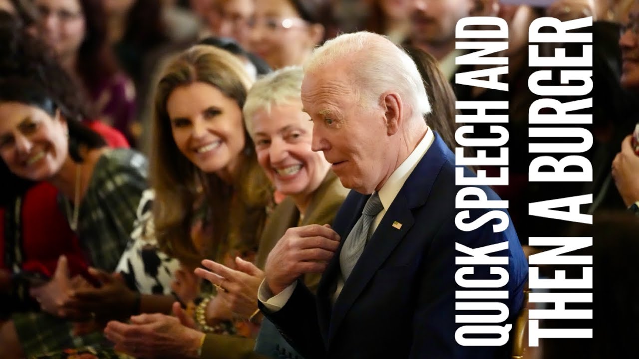 A rainy day visit to the White House for a speech and then a hamburger ...