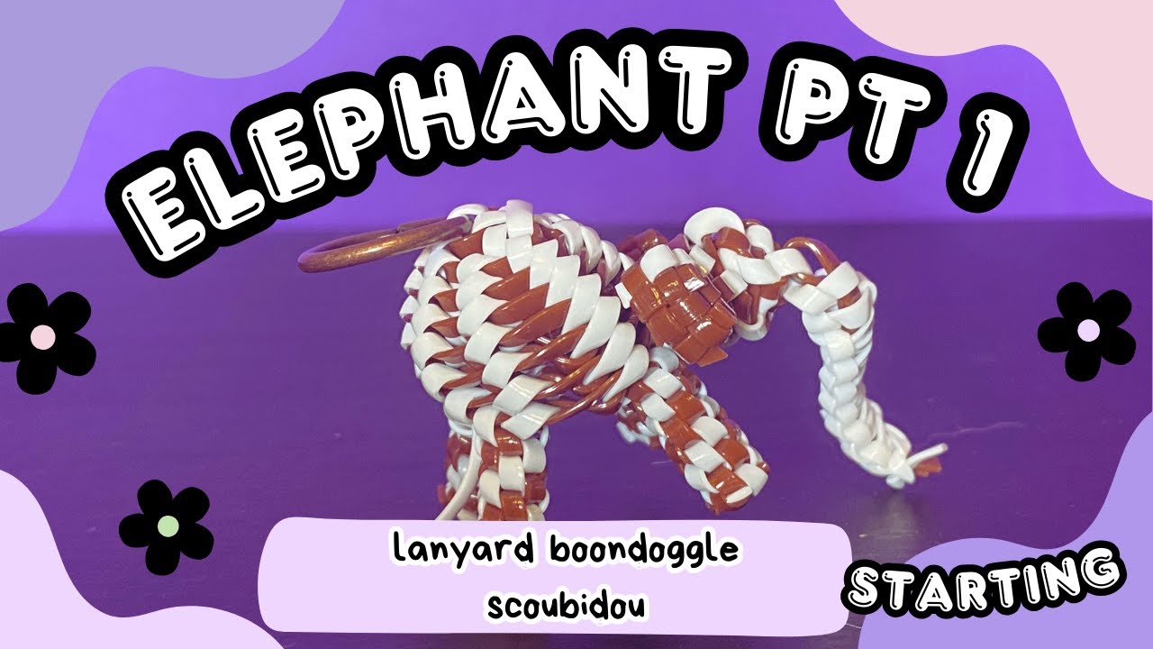 How to Make the Elephant for Lanyard Boondoggle Scoubidou (Tutorial pt ...