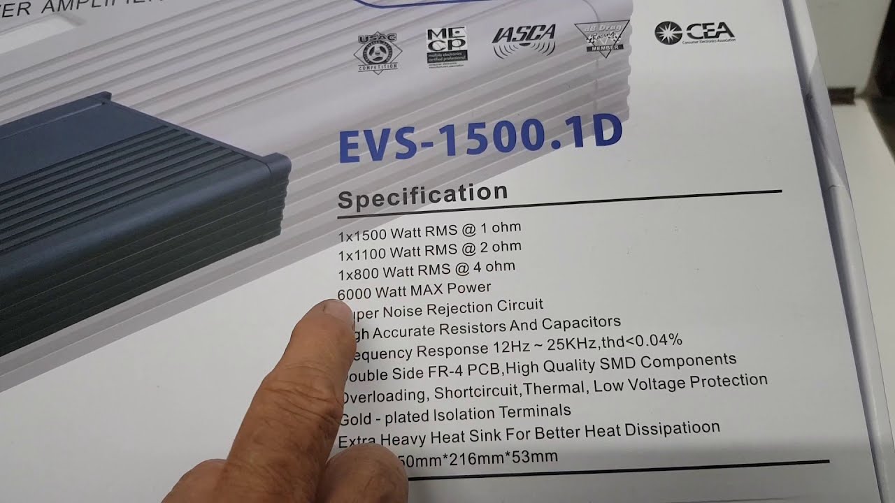 แนะนำเพาเวอร์แอมป์ EMBLAZE รุ่น1500.1D - YouTube