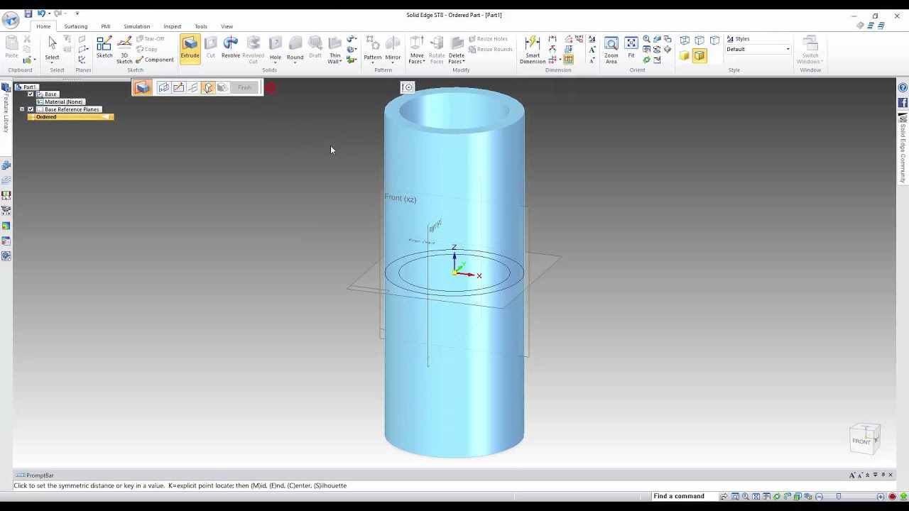 Solid Edge ST8 Grunnleggende funksjoner del2 - YouTube