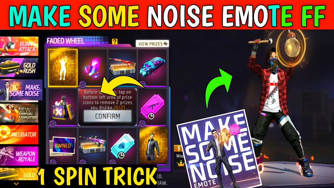 Make Some Noise Emote Free fire | New Faded Wheel Event Free fire - YouTube