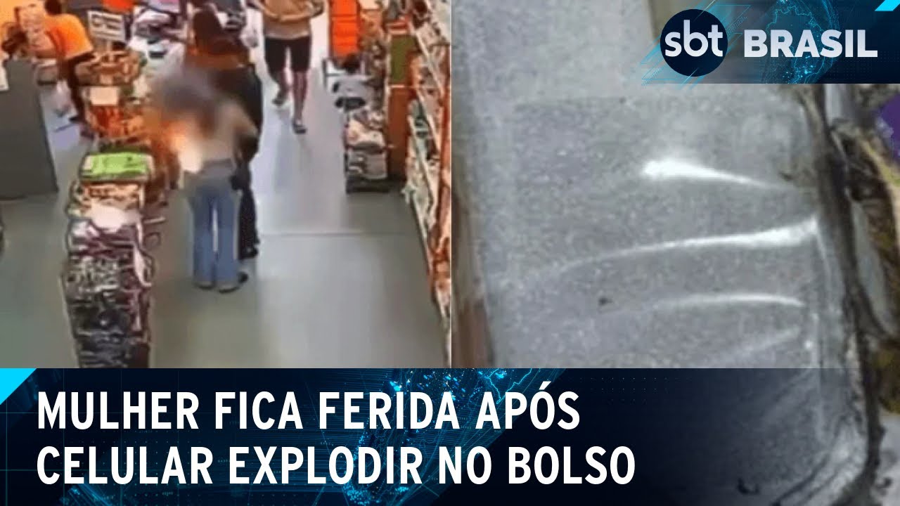 Celular explode no bolso de mulher em Anápolis (GO); entenda | SBT Brasil (10/02/25) - YouTube