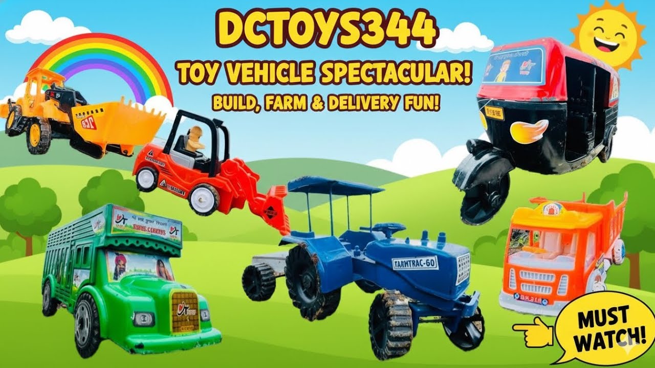 Gadi wala cartoon: khelone ki video: kids videos: airplane riksha car bike ki video || dc toys ...