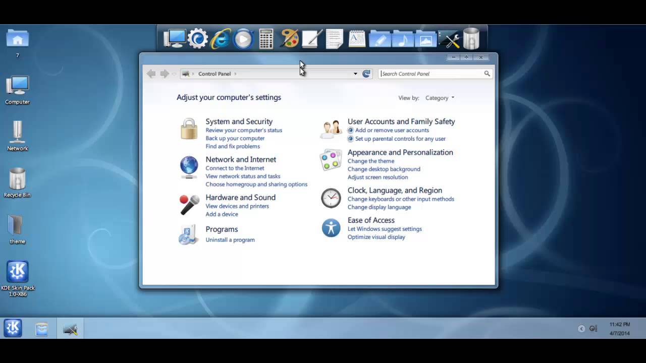 KDE Skin Pack win7 - YouTube