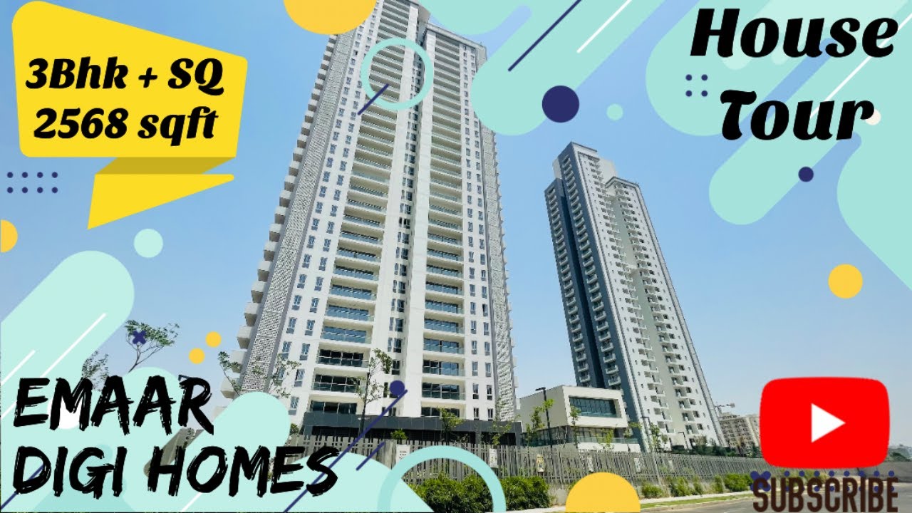 Emaar Digi Homes 2568 sq ft 3Bhk + Servant Room House Tour... - YouTube