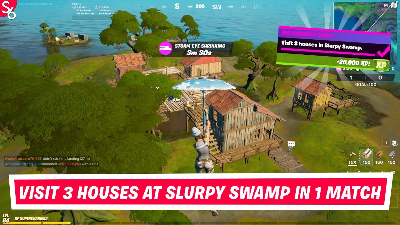 Visit 3 Houses in Slurpy Swamp in One Match! (ALL LOCATIONS) Quest ...