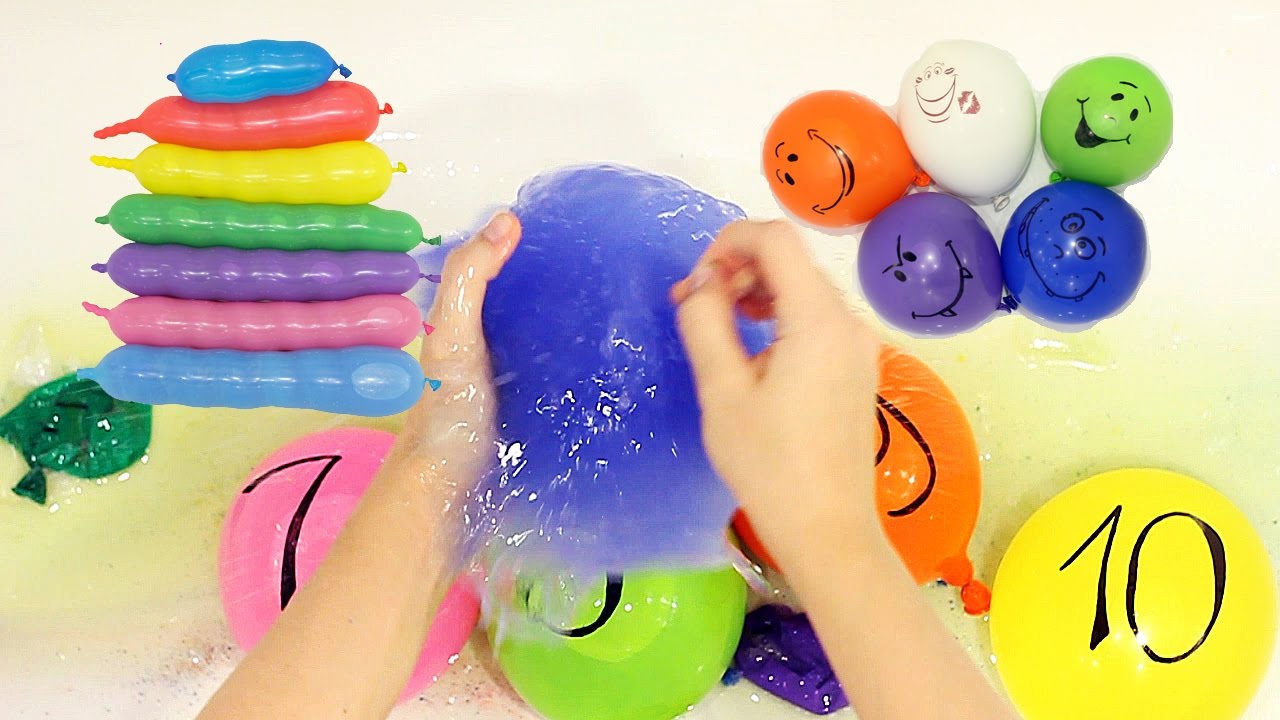 52 Water Balloons Compilation - 20 Minutes Learn Colours video Wet ...