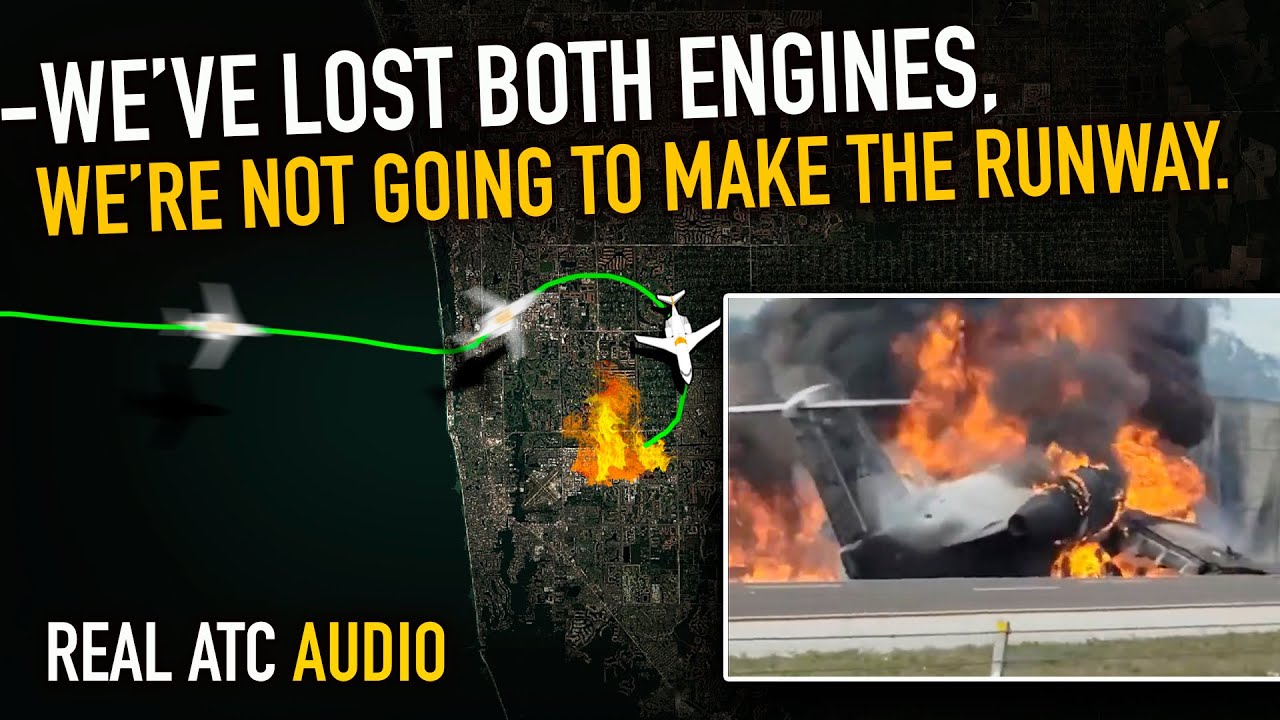 CRASH DURING APPROACH. Airplane lost both engines. #N823KD . REAL ATC ...