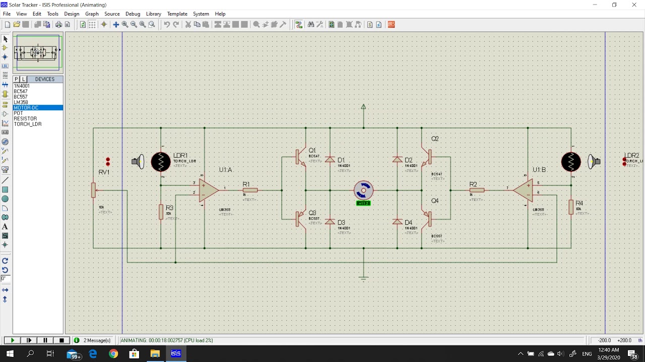 Solar tracker circuit - YouTube