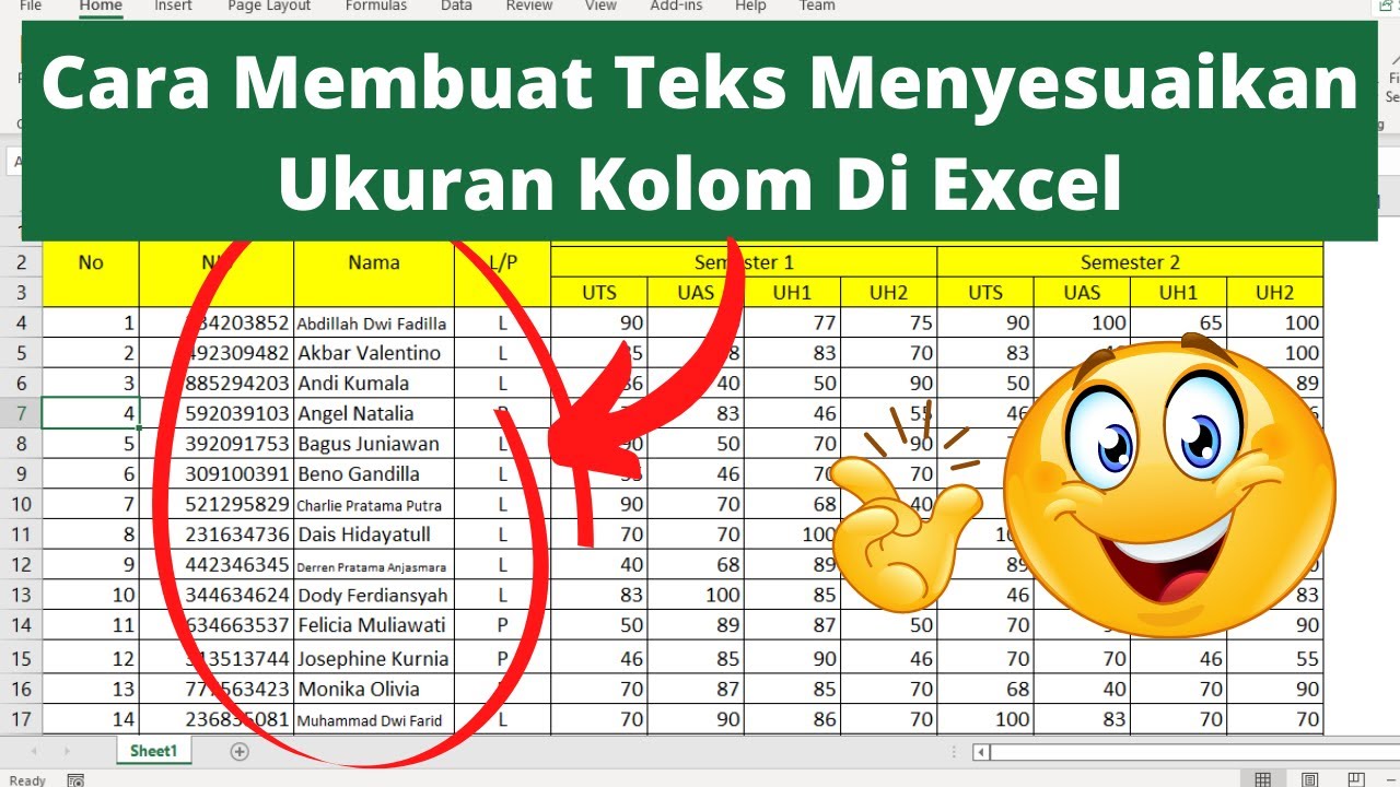 Cara Membuat Teks atau Tulisan Menyesuaikan Ukuran Kolom Excel - EDU ...