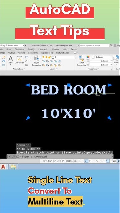 AutoCAD Text Tips ️ Single Line Text Convert into Multiline Text # ...