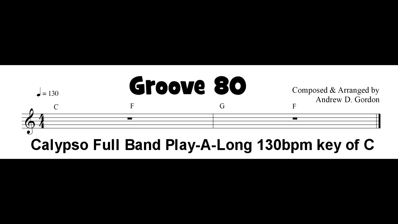 Calypso Groove Full Band Play-A-Long Key of G 130bpm - YouTube
