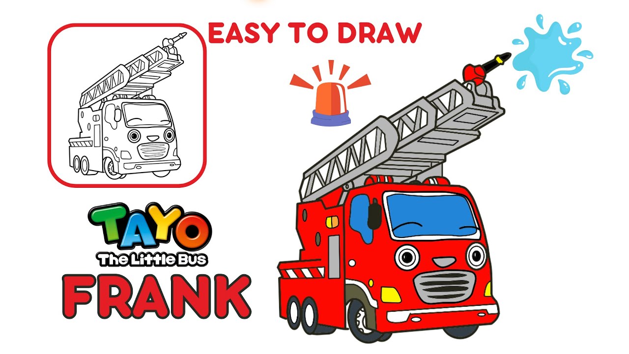 HOW TO DRAW FRANK FROM TAYO THE LITTLE BUS - YouTube