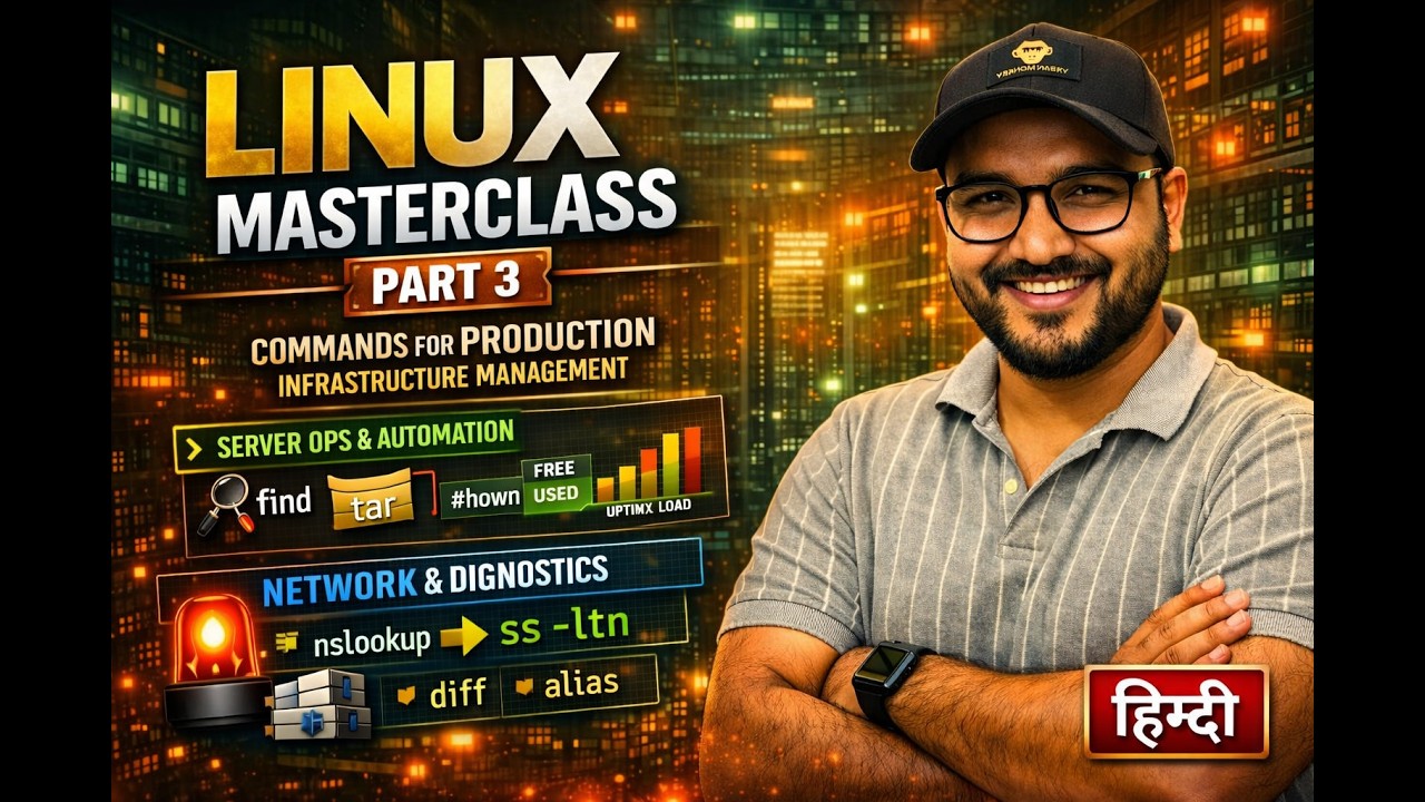 Linux Masterclass Part 3: Linux Commands for DevOps & SRE (Hindi) - YouTube