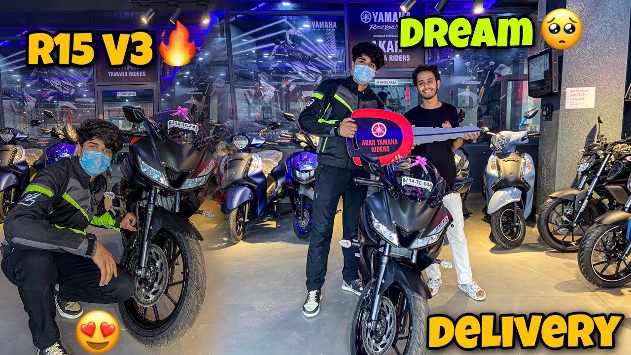 Taking Delivery Of Yamaha R15 V3 Bs6 Matt Black 🖤 | 2023 - YouTube