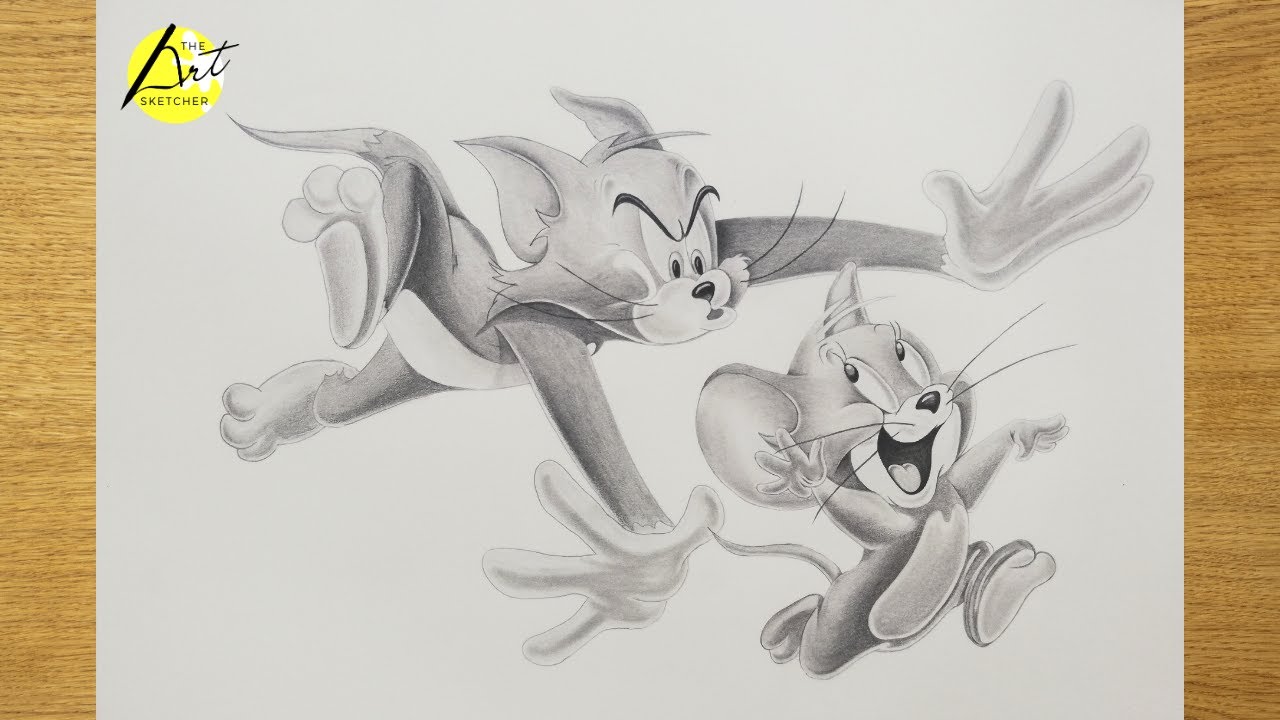 Drawing Tom and Jerry Cartoon || Draw Tom & Jerry Sketch Timelapse ...