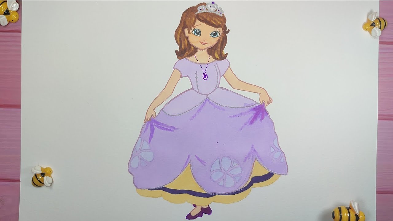 Drawing Sofia the First With Mixed Colors - YouTube