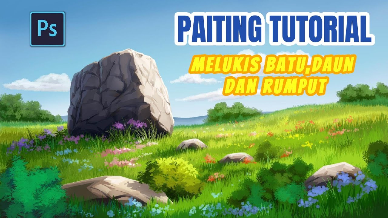 DIGITAL PAINTING#006 BATUAN DAN RUMPUT. - YouTube