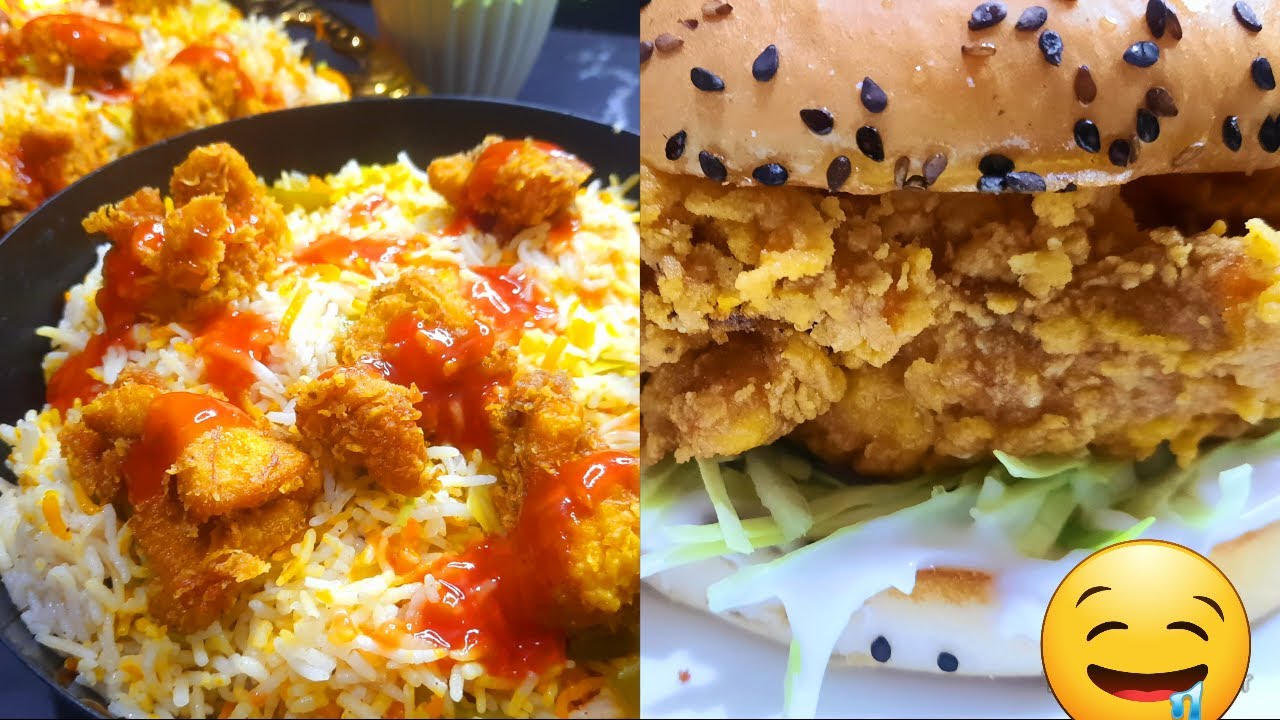 Macdonald menu at home! crispy chicken burger & Arabian rice #macdonald ...