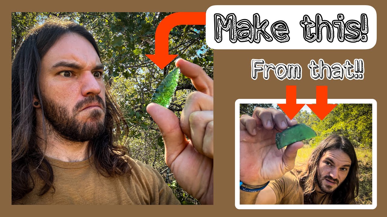 Making a glass arrowhead in the wilderness! - YouTube