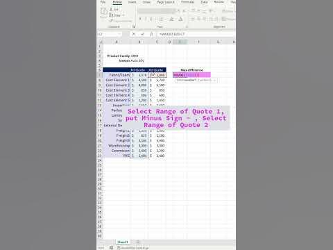 Excel functions MAX Difference #exceltips #exceltipsandtricks - YouTube