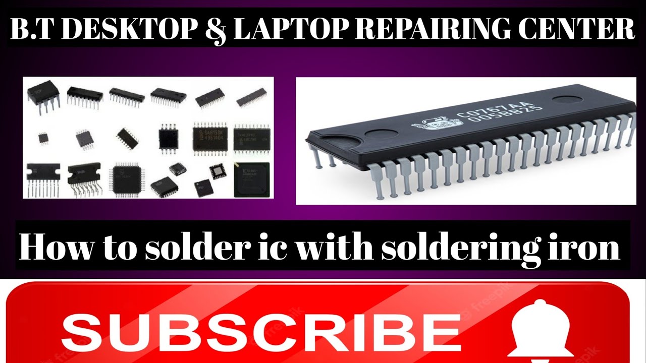 !! How to solder ic with soldering iron !! Ic soldering technique ...