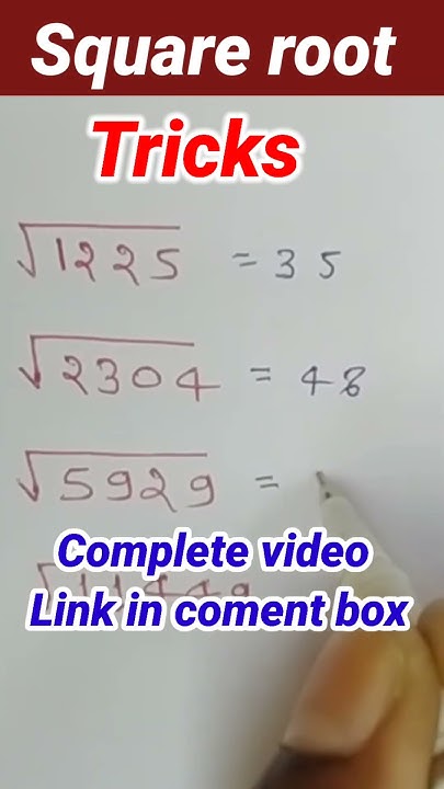 Square Root Kaise Nikale | Square Root Trick | #maths #shorts - YouTube