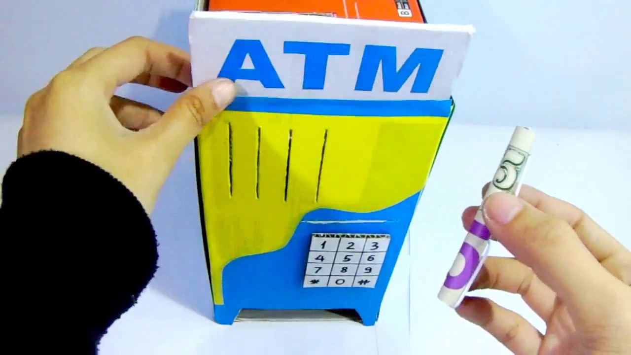 How to make ATM Piggy Bank with Carton - YouTube