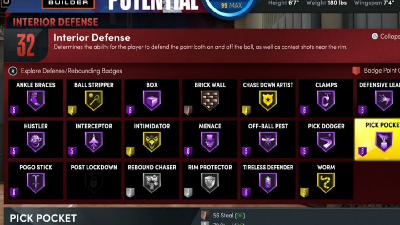 All Defensive Badges + Attribute Requirements Hof Menace Hof Ball ...