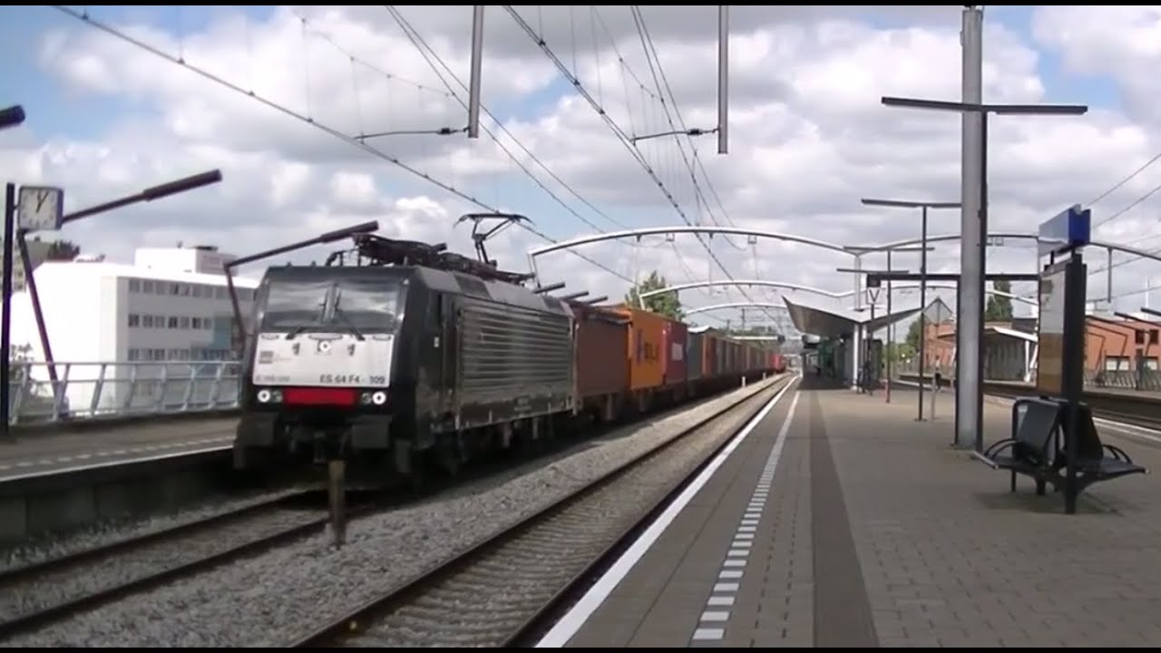 Dispolok 189 109 + Containertrein komt door station Zwijndrecht - YouTube