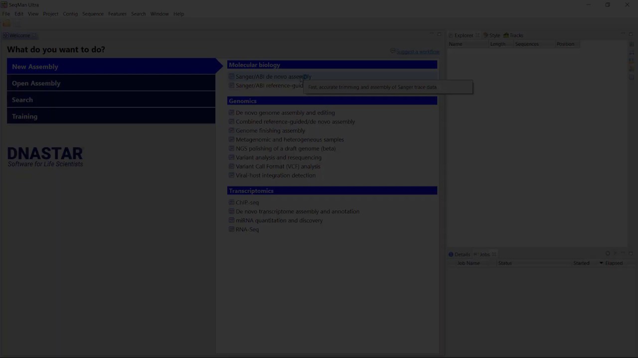 DNASTAR - Quick assembly setup in SeqMan Ultra - YouTube