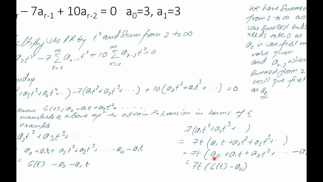 Solving Recurrence Relations Using Generating Functions - YouTube