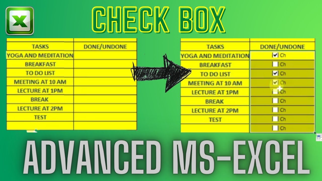 Check Box In MS Excel Advanced Microsoft Excel YouTube Check Box In MS Excel Advanced Microsoft Excel YouTube