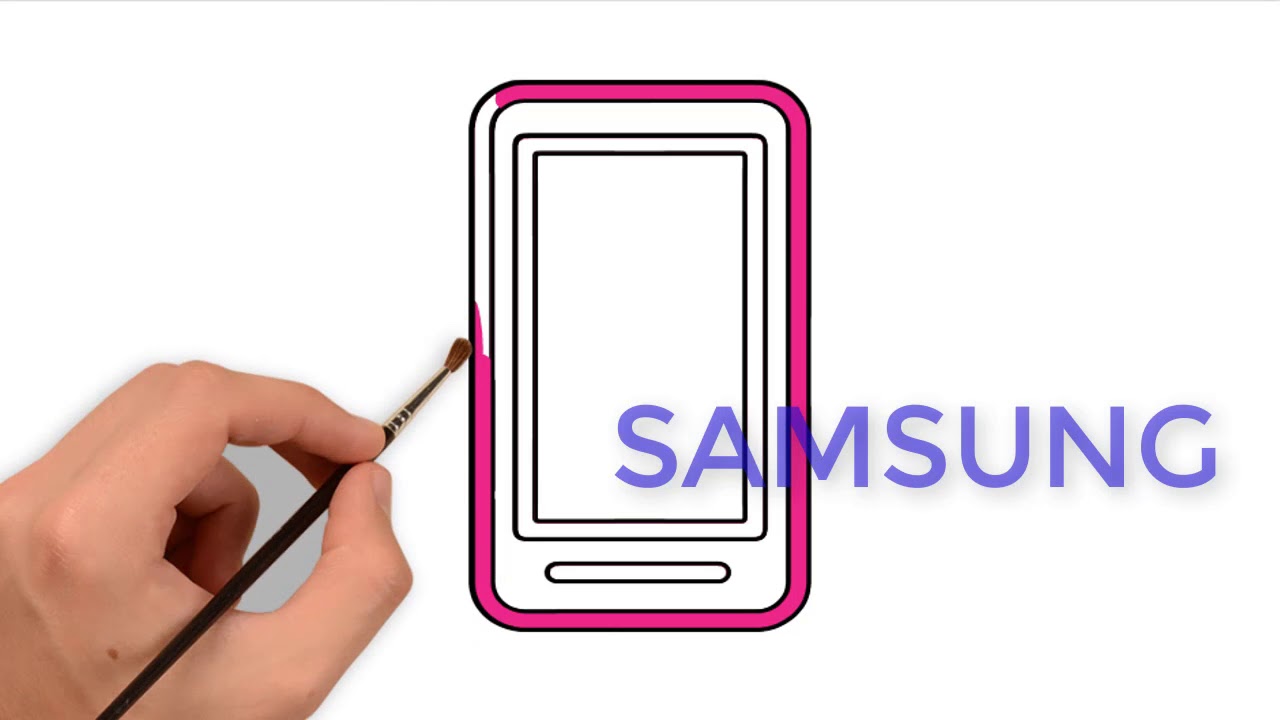 How to Draw Mobile Phone and Apps Art Colours for Kids Learning Paint ...