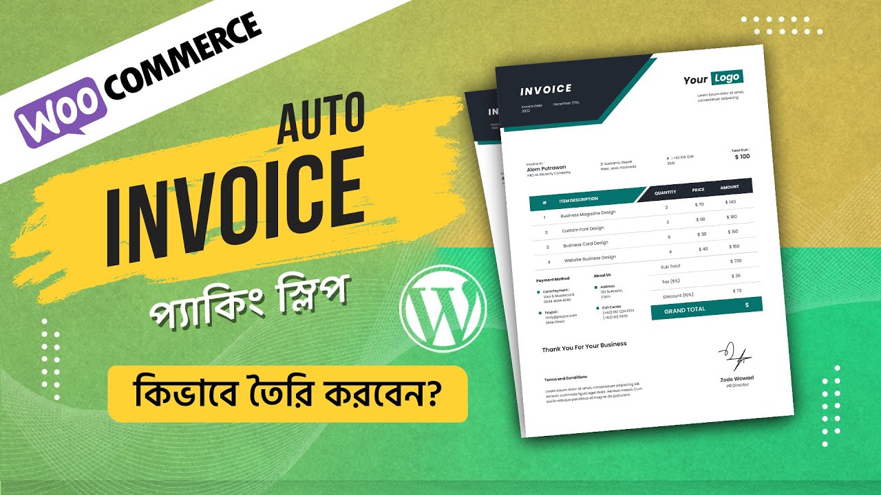 How to Add PDF Invoice on WooCommerce Website in Bangla | WordPress ...