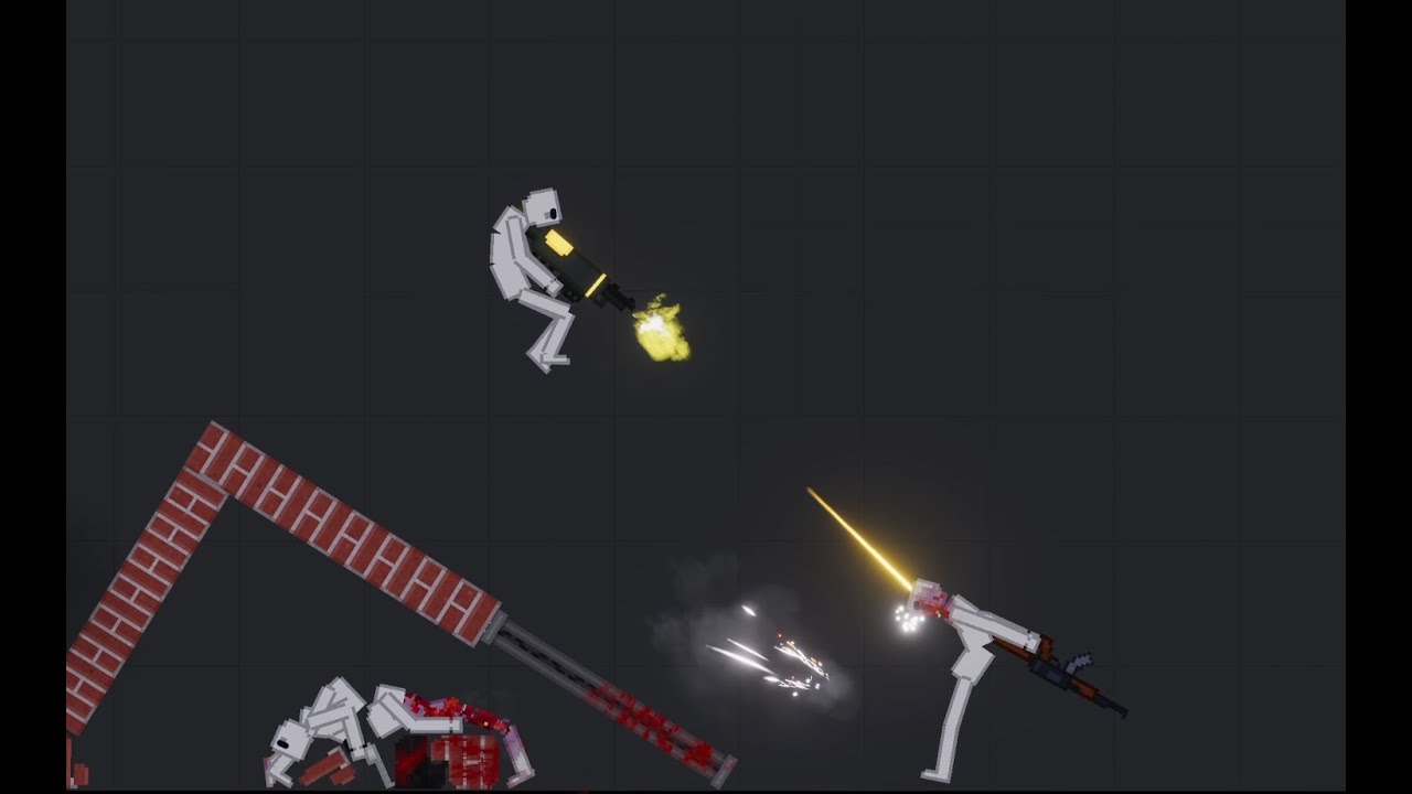 Humans Fight With New Machine Blaster In People Playground - YouTube