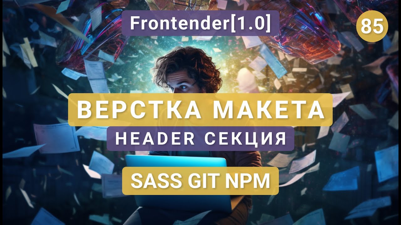 85. Frontender[1.0] ВЕРСТКА Макета. Header секция. SASS, GIT, NPM - YouTube