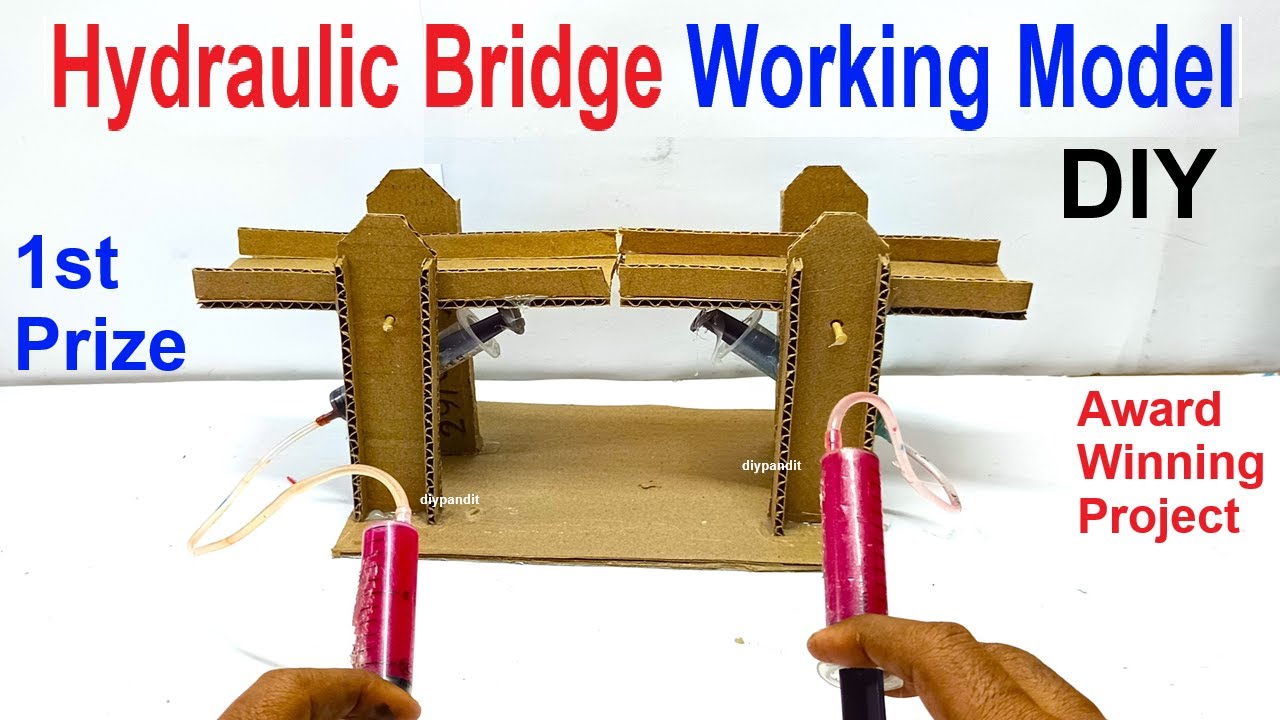 science project working model - hydraulic bridge - science exhibition ...