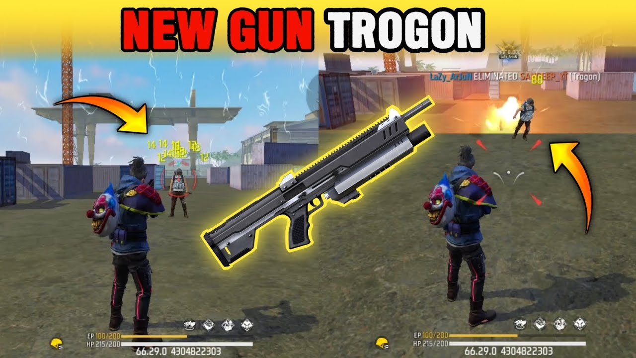 NEW GUN TROGON | SHOTGUN + LAUNCHER 🤯 OB37 UPDATE - GARENA FREE FIRE ...