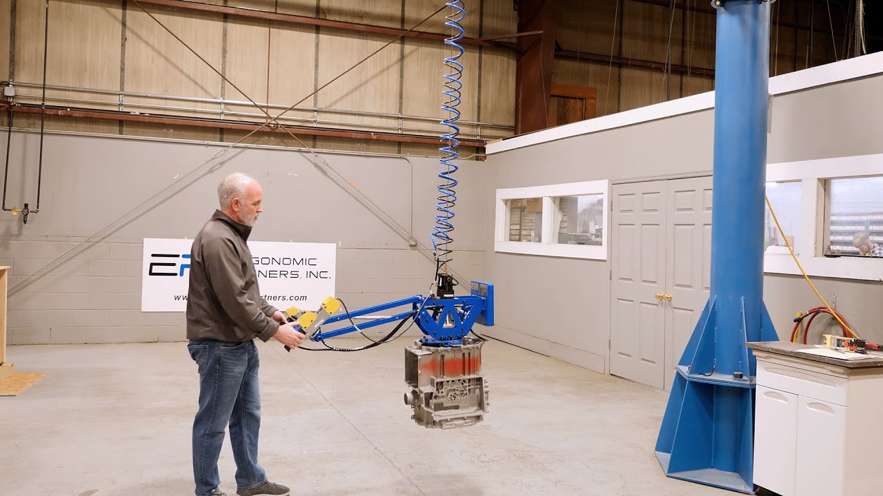 Ergonomic Lift Assist for Palletizing Automotive Parts - YouTube