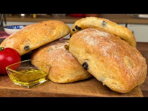 Bu zeytinyağlı ciabatta ekmeğini her hafta yapıyorum! Yoğurmaya ve, mikser kullanmaya gerek yok!