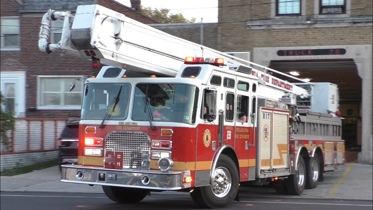 Philadelphia Fire Department Snorkel 28 Responding 8/27/19 - YouTube
