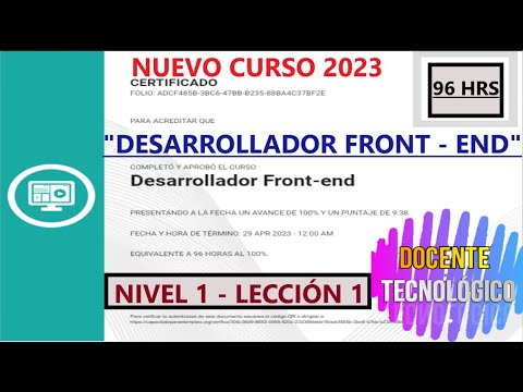 Docente Tecnológico: CURSO "DESARROLLADOR FRONT - END"/ NIVEL 1 ...