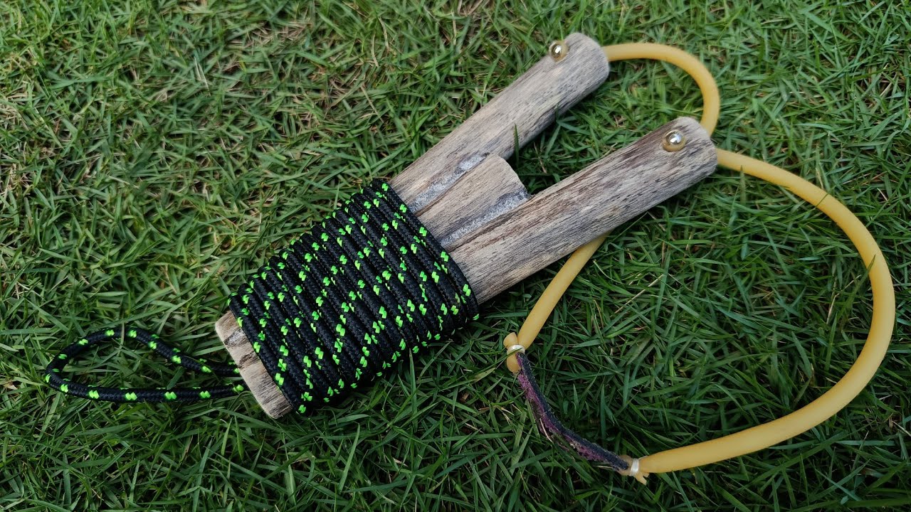 DIY slingshot, only using dry tree branches to make a very strong ...