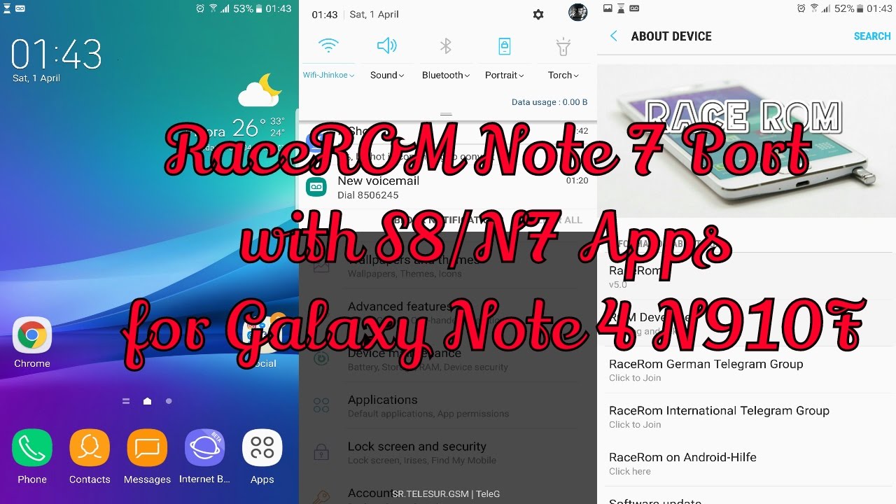 RaceROM Note 7 Port v1 with S8/N7 Apps for Galaxy Note 4 N910F # ...