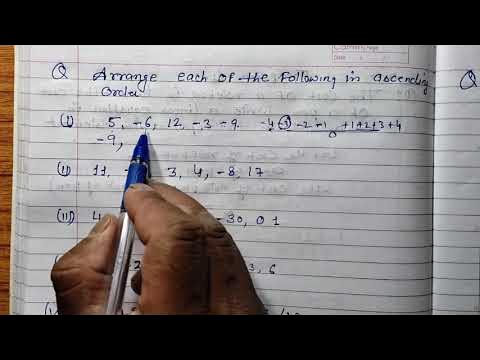 Arrange the following in ascending order | Class 7 Integers - YouTube